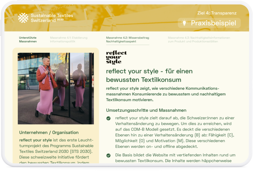 New practical examples: reflect your style promotes conscious textile ...